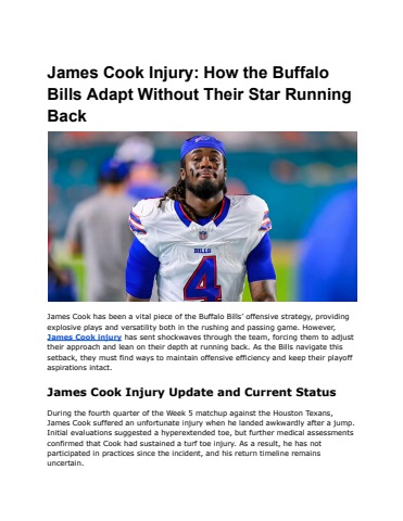 James Cook Injury_ How the Buffalo Bills Adapt Without Their Star ...