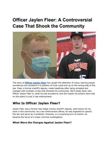 Officer Jaylen Fleer_ A Controversial Case That Shook the Community ...
