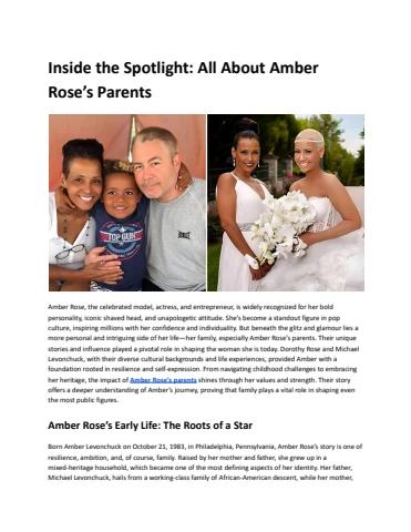 Inside the Spotlight All About Amber Rose’s Parents