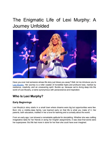 The Enigmatic Life of Lexi Murphy_ A Journey Unfolded