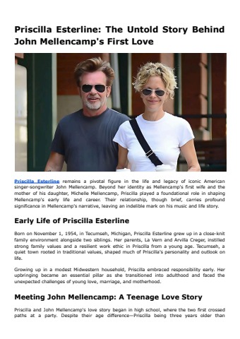 Priscilla Esterline_ The Untold Story Behind John Mellencamp's First Love