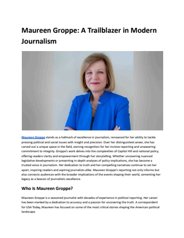 Maureen Groppe_ A Trailblazer in Modern Journalism