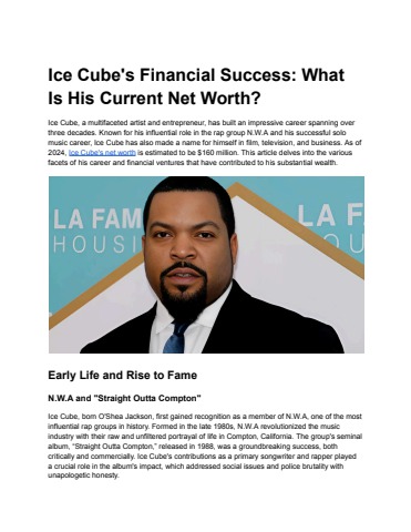 Ice Cube's Financial Success: What Is His Current Net Worth ...