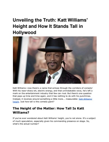 Unveiling the Truth_ Kat Williams' Height and How It Stands Tall in ...