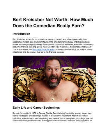 Bert Kreischer Net Worth: How Much Does the Comedian Really Earn ...