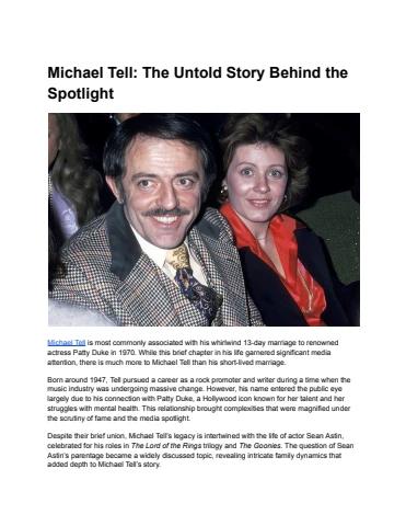 Michael Tell: The Untold Story Behind the Spotlight ...