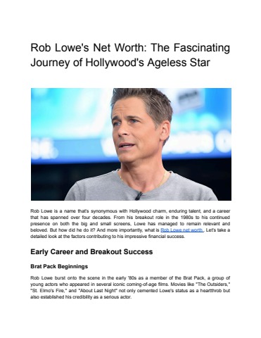 Rob Lowe's Net Worth_ The Fascinating Journey of Hollywood's Ageless ...