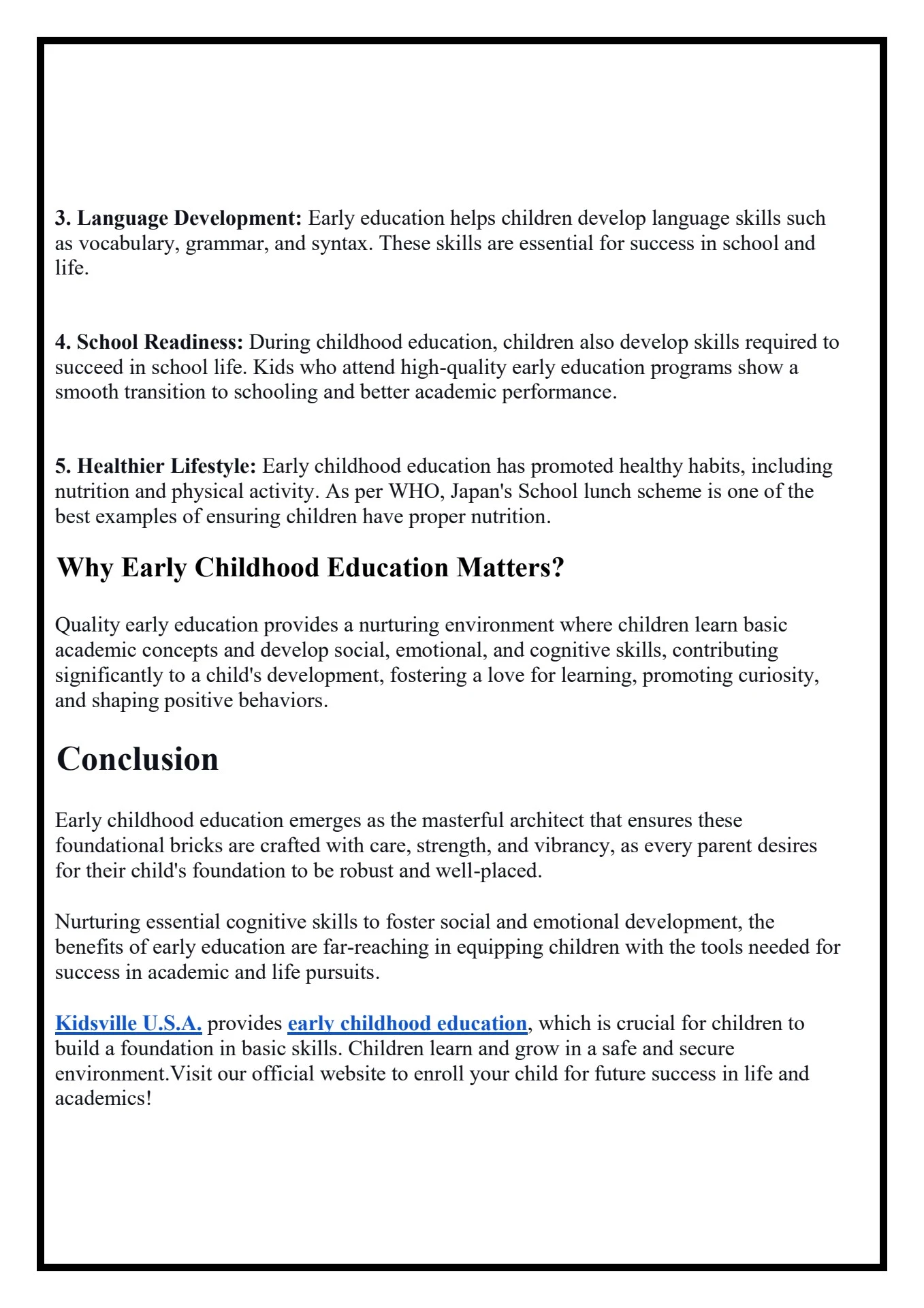 Building Strong Foundations: The Magic of Early Childhood Education