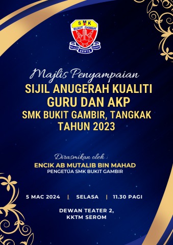 Buku Program Majlis Penyampaian Sijil Anugerah Kualiti Guru & AKP SMKBG ...
