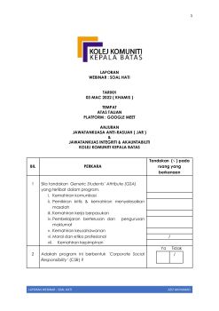 JAR - Laporan Jawatankuasa Anti-Rasuah ( JAR ) ke PSP II - Mac 2022 ...
