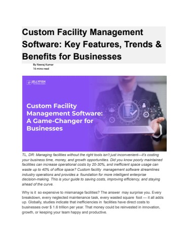 Custom Facility Management Software Key Features, Trends & Benefits for Businesses
