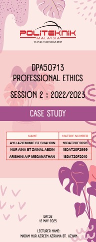 Case Study Professional Ethics_Aina_Ayu_Arishini - ayuaziemimie557 Flip PDF | AnyFlip