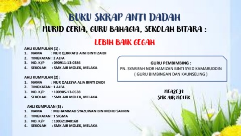 BUKU SKRAP ANTI DADAH SMK AIR MOLEK - syarifah1977 Flip PDF | AnyFlip