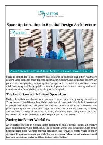 Space Optimization in Hospital Design Architecture