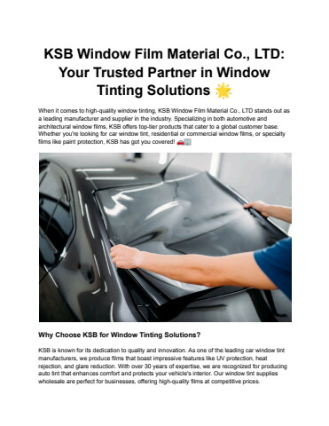 KSB Window Film Material