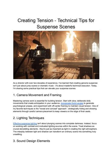 Creating Tension - Technical Tips for Suspense Scenes