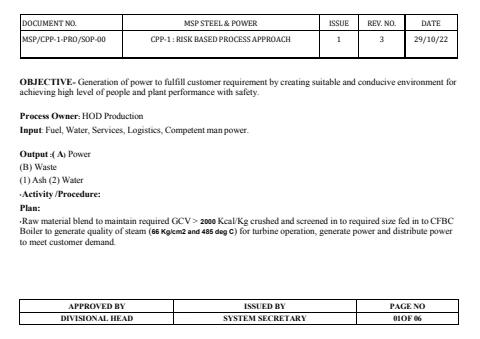 Operation Deptt. SOP ( CPP-1) - Vishal Kumar Flip PDF | AnyFlip