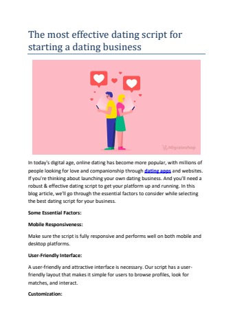 The Most Effective Dating Script for Starting a Dating Business ...