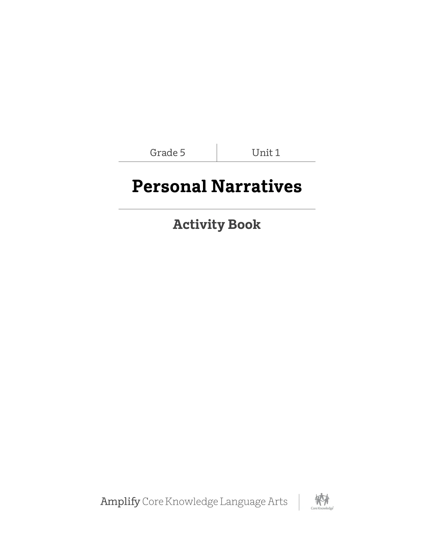 Personal Narrative Activity Book