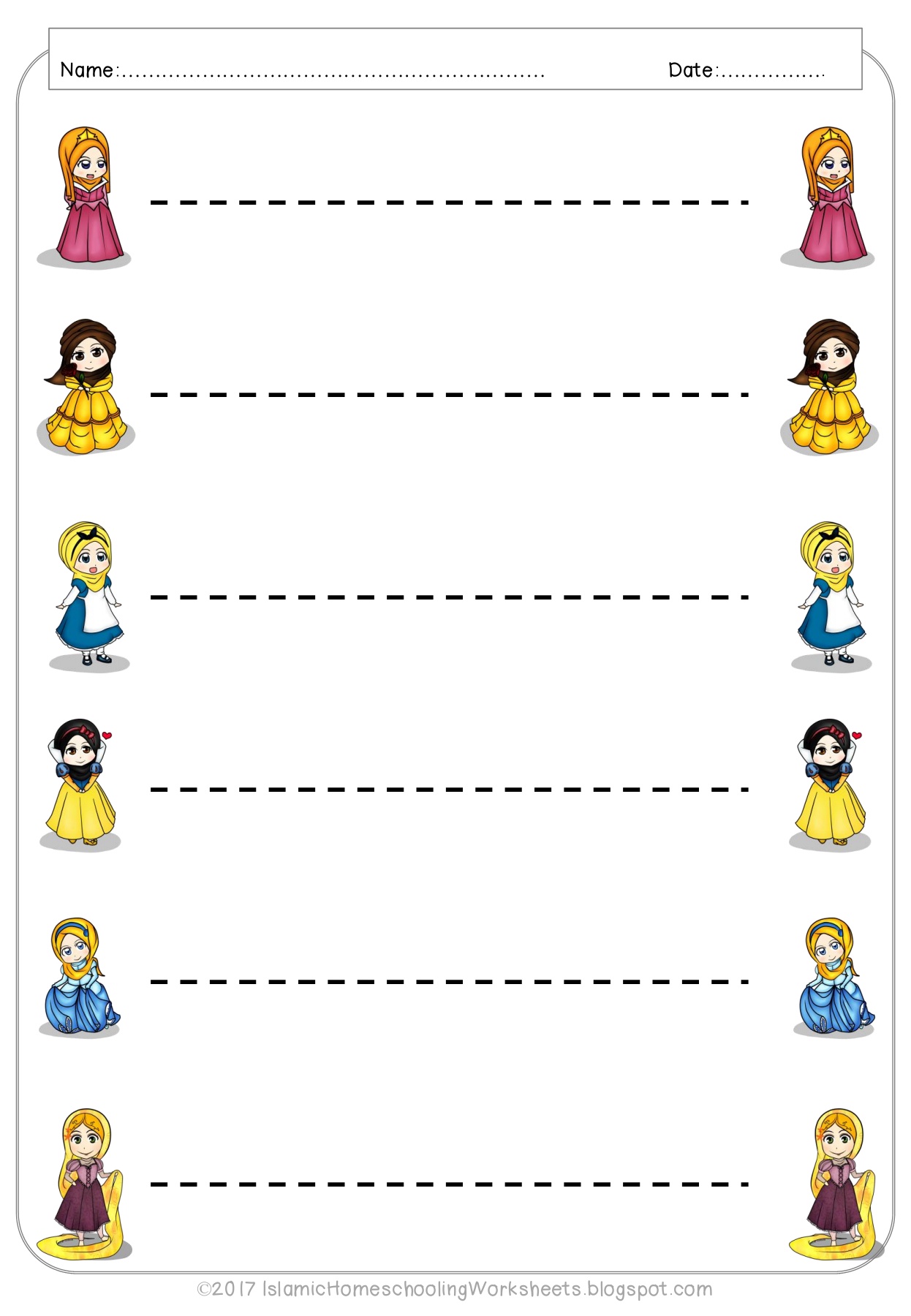 Disney Toddler Worksheets FREE Printable Princess Worksheets