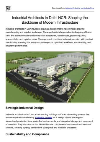 Industrial Architects in Delhi NCR: Shaping the Backbone of Modern ...