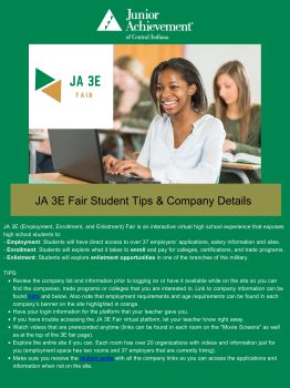 3E Fair Student Tips and Company Details 2021 - Junior Achievement of ...