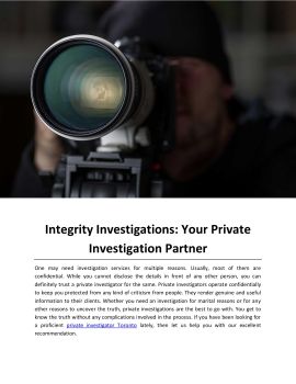 Integrity Investigations Your Private Investigation Partner - Integrity ...