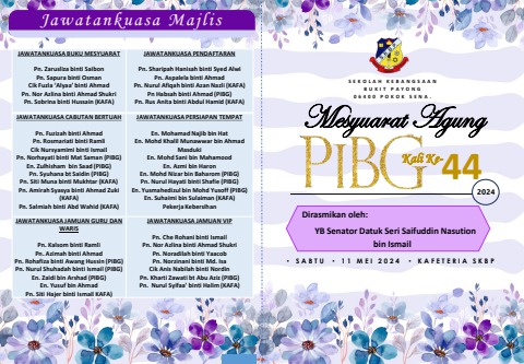 BUKU PROGRAM MESYUARAT AGUNG PIBG SKBP KALI KE-44 TAHUN 2024 - ismahfaqihah Flip PDF | AnyFlip
