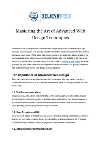 Mastering the Art of Advanced Web Design Techniques