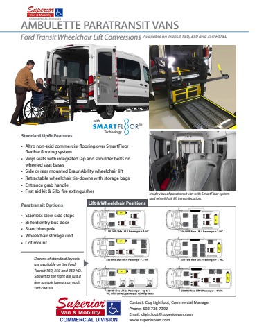 Ford Transit Full-Size ADA Wheelchair Van - Lift - Superior Van and ...