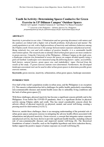 Youth In/Activity_Determining Spaces Conducive for Green Exercise in UP ...