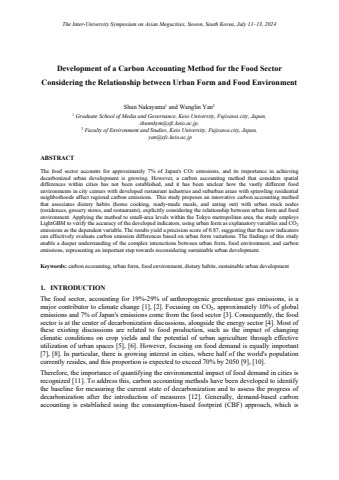 Development of a Carbon Accounting Method for the Food Sector ...