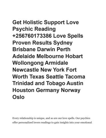 Get Holistic Support Love Psychic Reading +256760173386 Love Spells ...