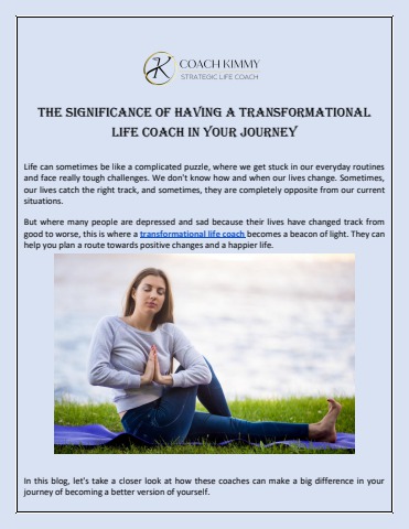 The Significance of Having A Transformational Life Coach in Your ...