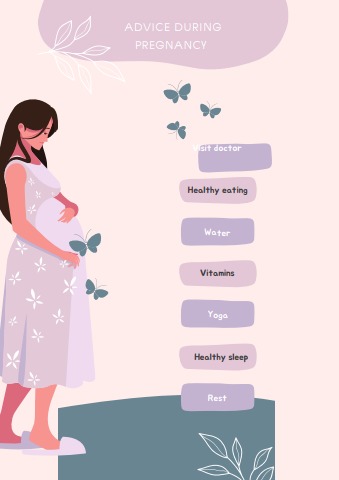 Purple Feminine Stylish Pregnancy Advice Steps Infographic (21 × 29.7 ...