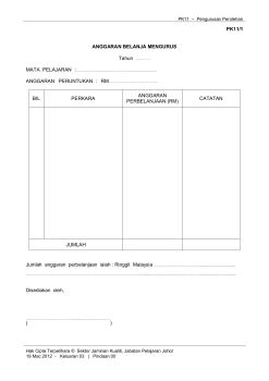 BORANG ANGGARAN BELANJAWAN MENGURUS - TheYoungHayat Flip PDF | AnyFlip