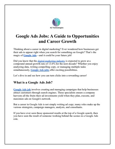 Google Ads Jobs: A Guide to Opportunities and Career Growth