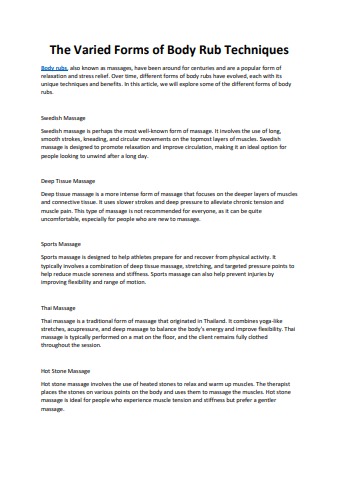 The Varied Forms of Body Rub Techniques - Rub Rankings Flip PDF | AnyFlip