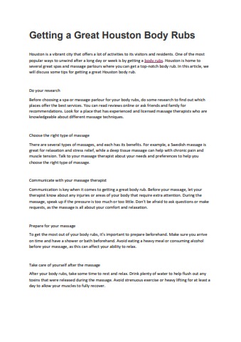 Getting a Great Houston Body Rubs - Rub Rankings Flip PDF | AnyFlip