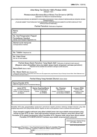 APPLICATION FORM UMA-7 (PERSONAL) - farehahazhar00 Flip PDF | AnyFlip