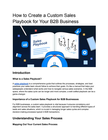 How to Create a Custom Sales Playbook for Your B2B Business