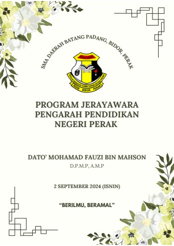 BUKU ATUR CARA PROGRAM JERAYAWARA PENGARAH PENDIDIKAN NEGERI PERAK - RODZIAH BINTI ADAM KPM-Guru ...