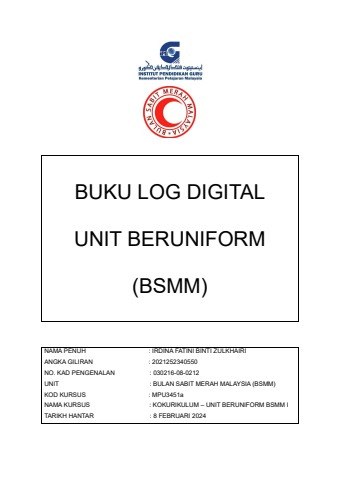 BUKU LOG DIGITAL BSMM - IRDINA FATINI BINTI ZULKHAIRI IPG-Pelajar Flip PDF | AnyFlip
