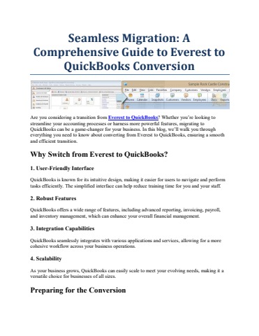 Seamless Migration A Comprehensive Guide to Everest to QuickBooks ...