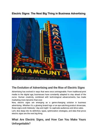 Electric Signs: The Next Big Thing in Business Advertising