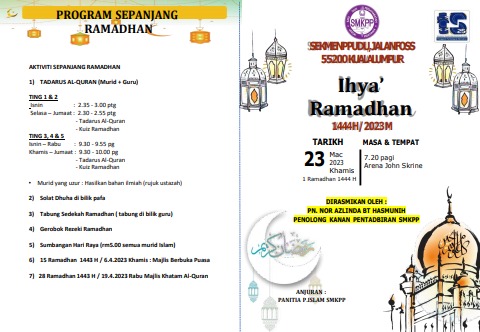 Buku Program Majlis Perasmian Ihya' Ramadhan 2023 SMKPP (1) - MADZNI ...
