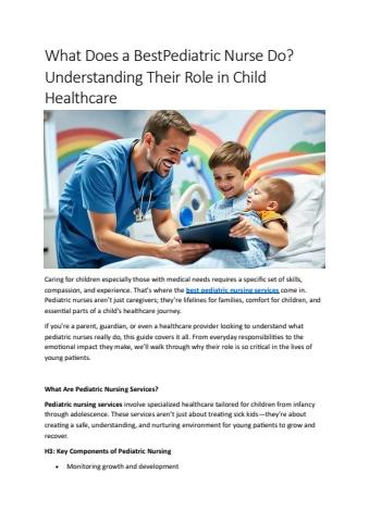What Does a Pediatric Nurse Do Understanding Their Role in Child ...