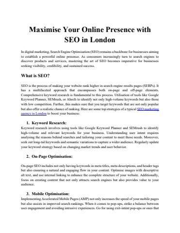 Maximize Your Online Presence with SEO in London - totalwebcompany Flip ...