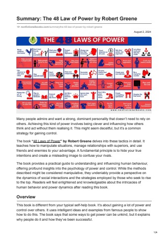 Summary The 48 Law of Power by Robert Greene