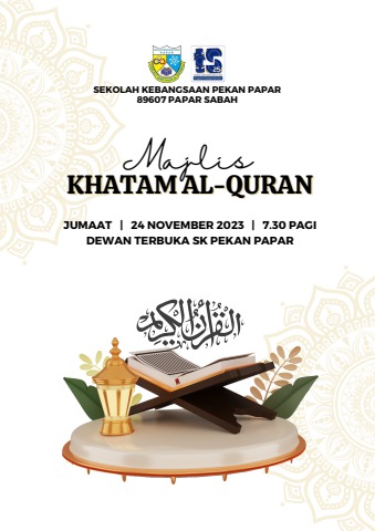 Buku Program Majlis Khatam Al-Quran SK Pekan Papar 2023/2024 ...